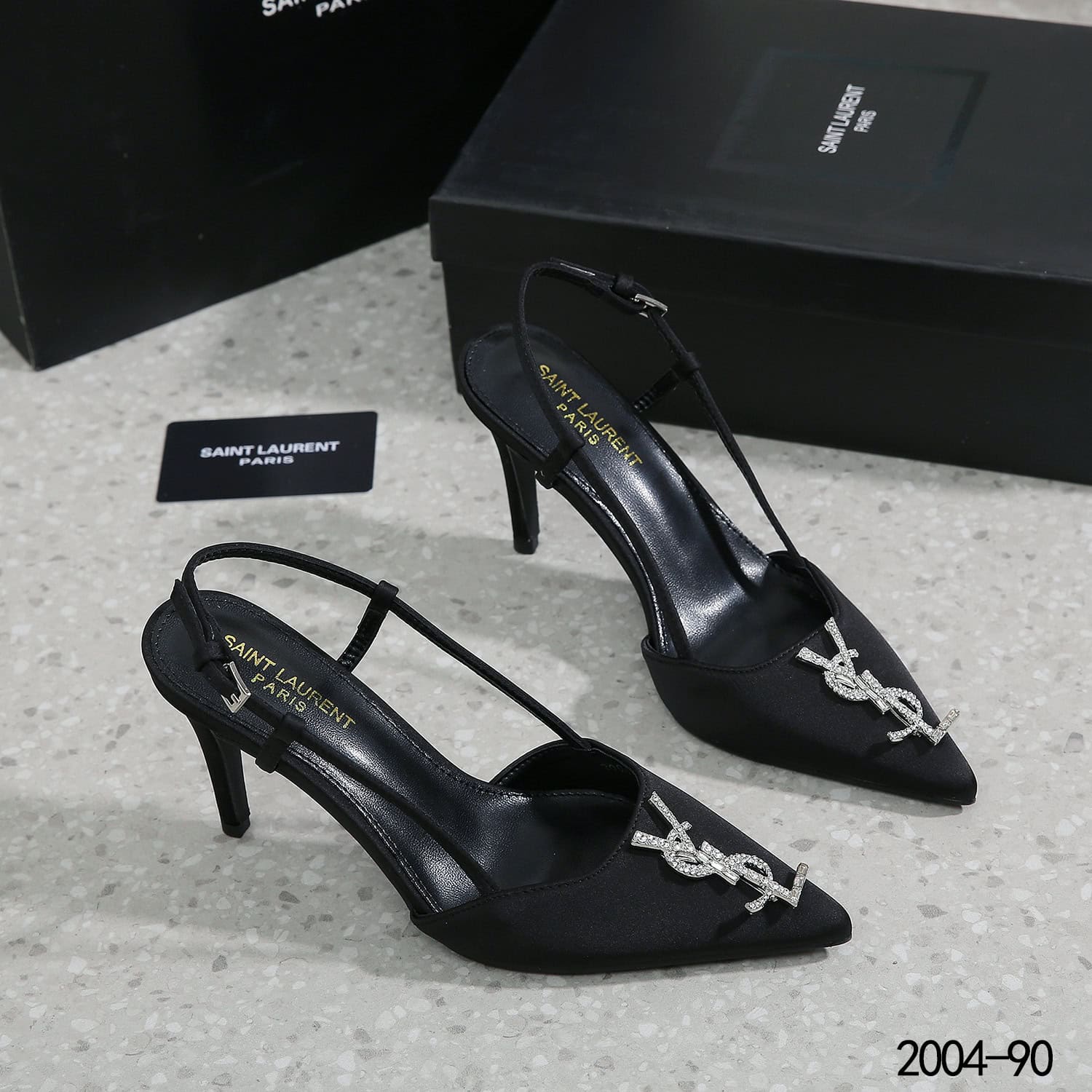 Sepatu YSL 2004-90 Yves Saint Laurent Heels Semi Platinum (Kode: YSL258 ...