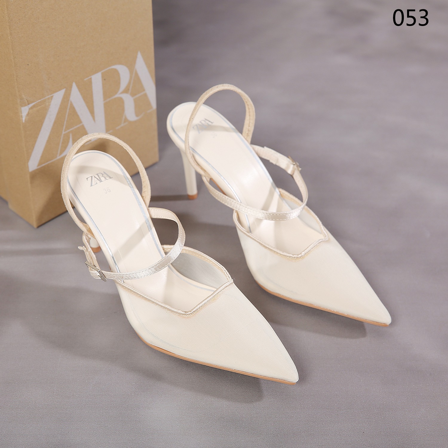 Sepatu Zara 053 Mesh High Heel Shoes Semi Platinum (Kode: ZAR270 ...