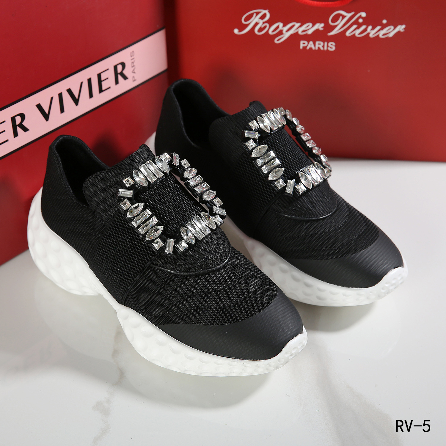 Sepatu Roger Vivier RV-5 Buckle Sneakers Semi Platinum (Kode: SFA404 ...