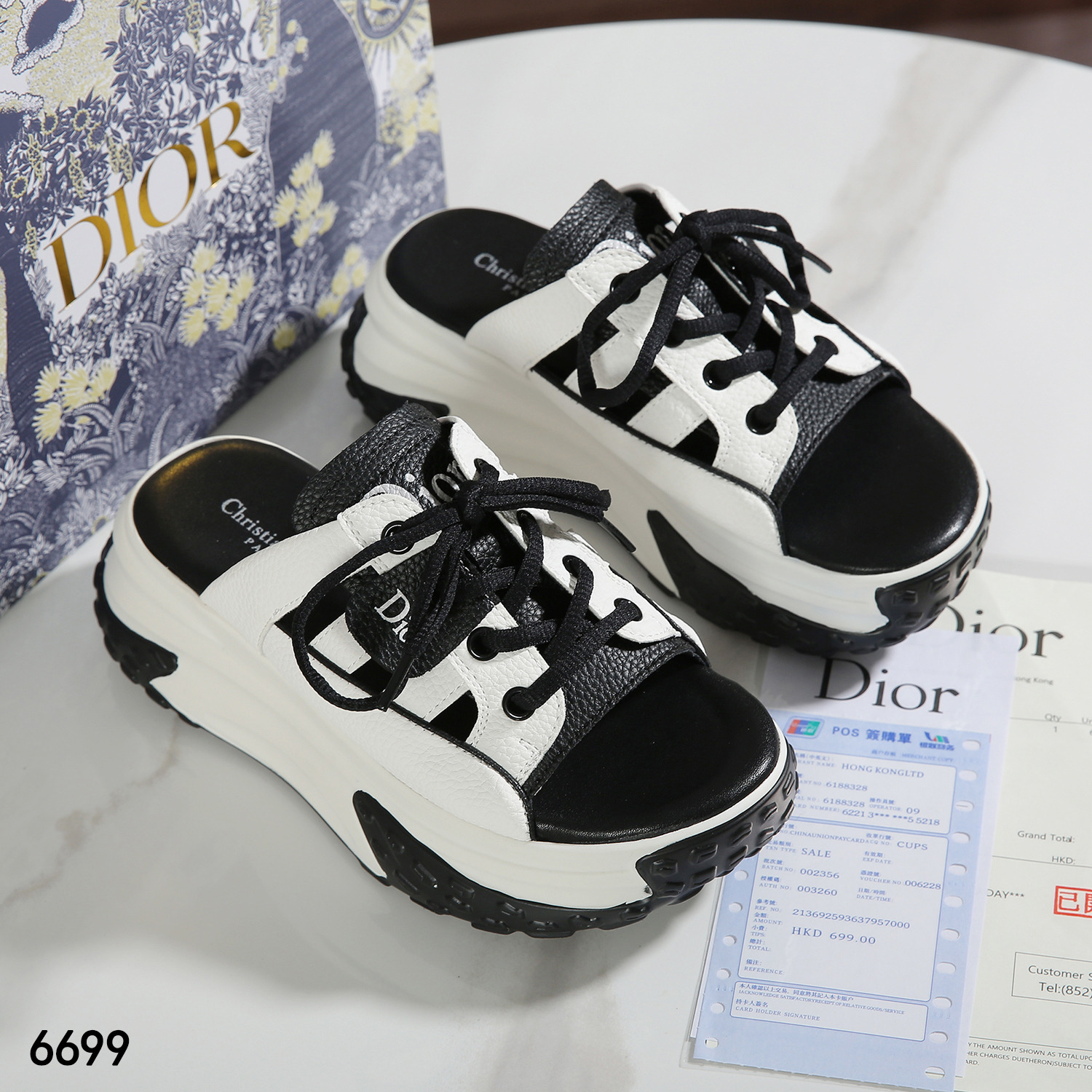 Sendal Christian Dior 6699 Sandal Wedges Semi Platinum (Kode: CDR661 ...