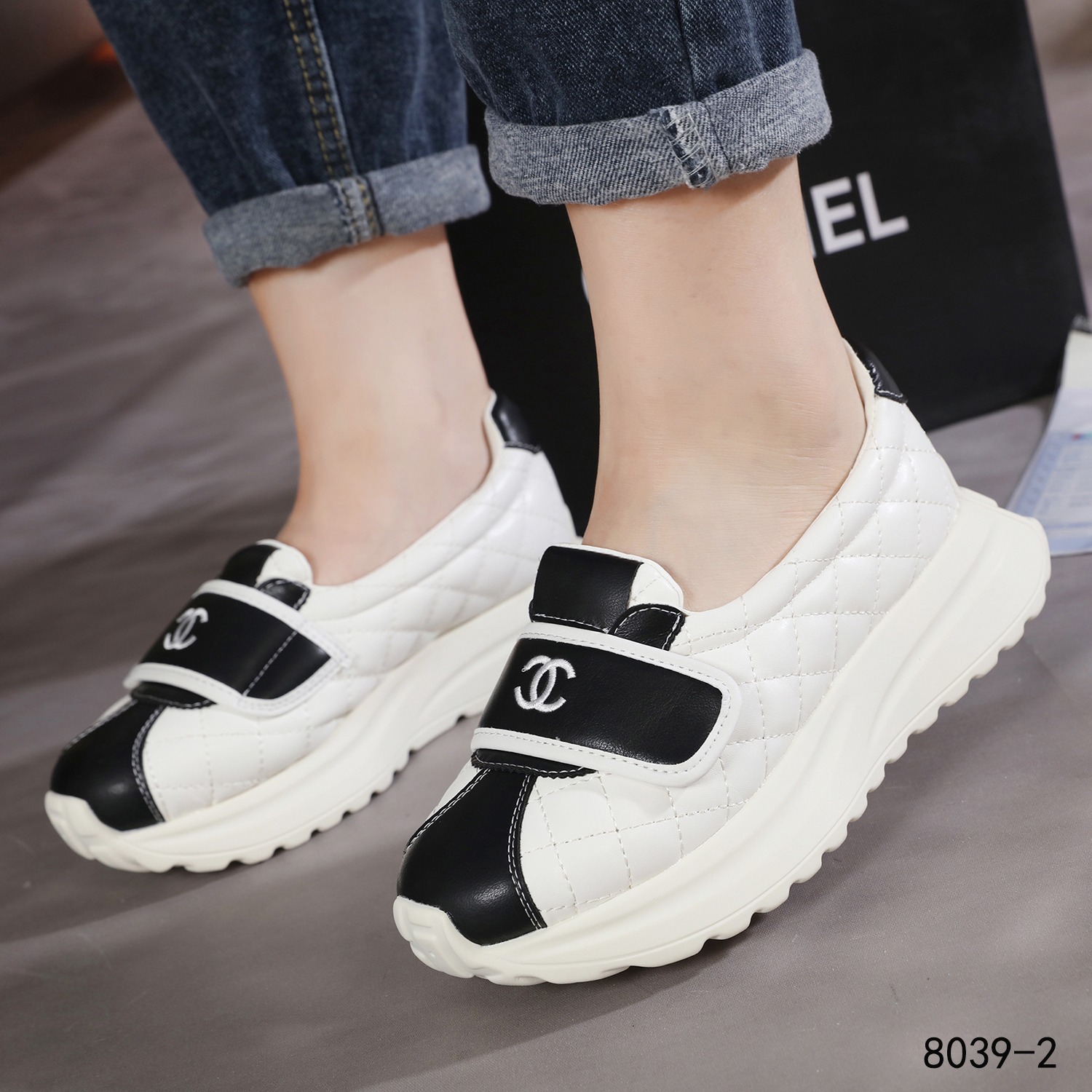 Sepatu Chanel 8039-2 Calfskin Women Sneakers Semi Platinum (Kode ...
