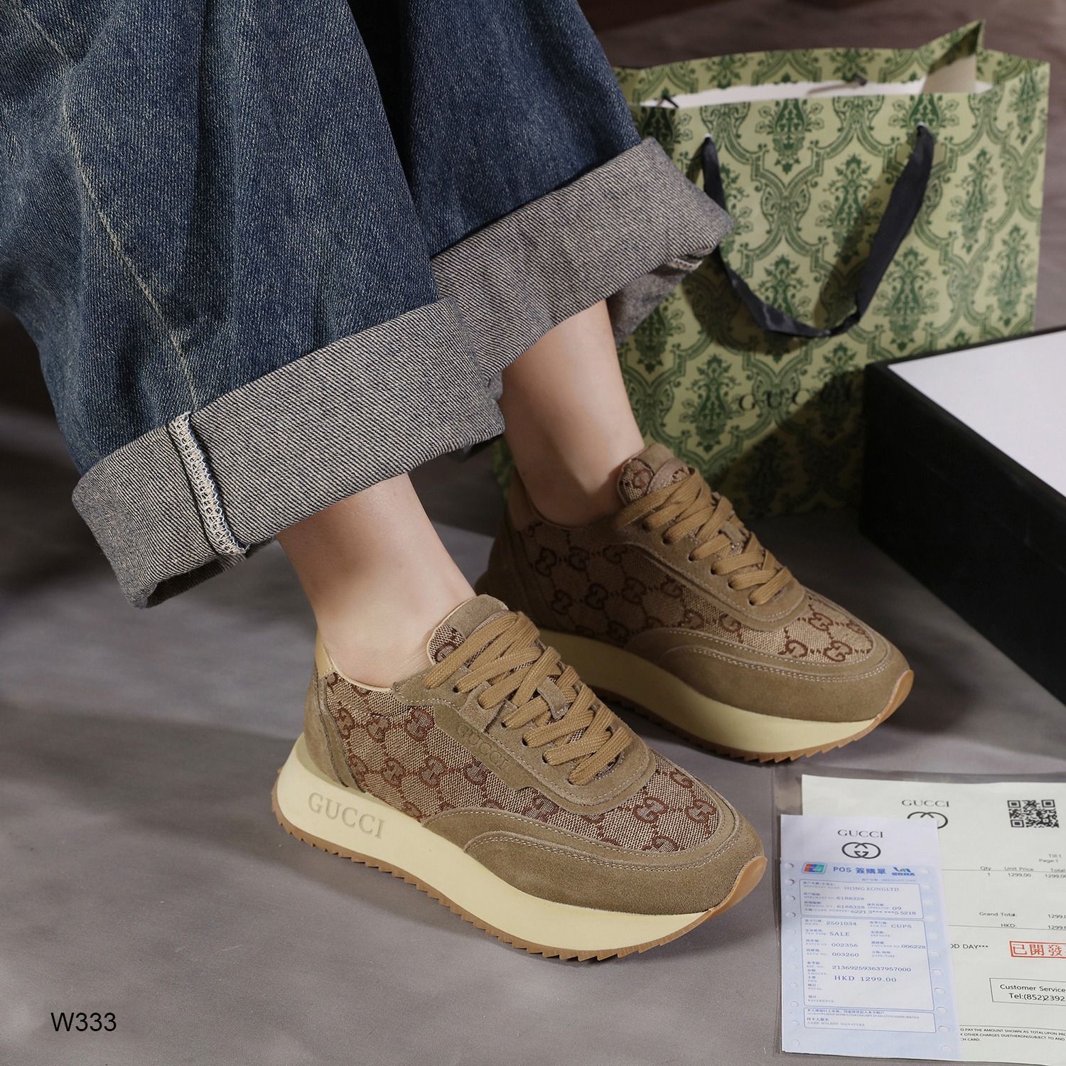 Sepatu Gucci Sneakers Highsole Grade AAA Sneakers W333 Semi Original ...