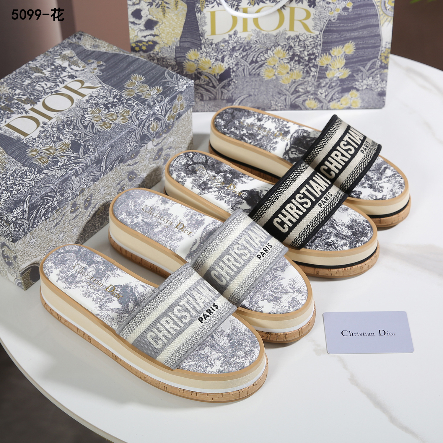 Sendal Christian Dior 5099 Slide Semi Platinum (Kode: CDR686) - TasKW.com