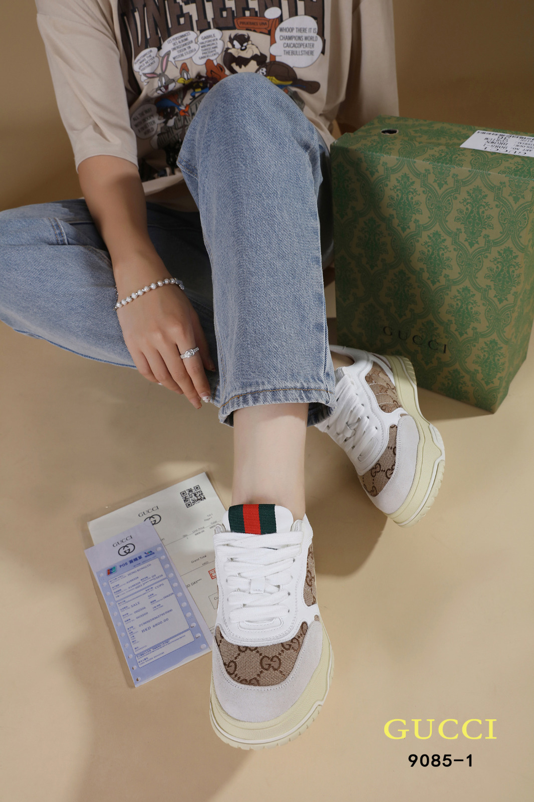 Sepatu Gucci Sneakers Shoes 9085-1 Semi Premium (Kode: GUC1071) - TasKW.com