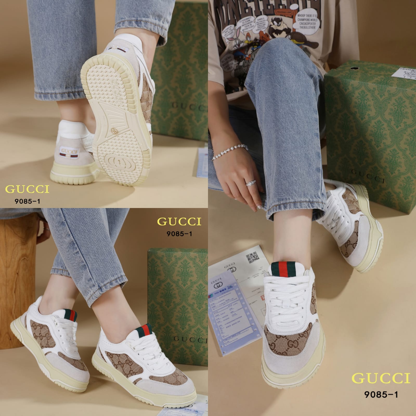 Sepatu Gucci Sneakers Shoes 9085-1 Semi Premium (Kode: GUC1071) - TasKW.com