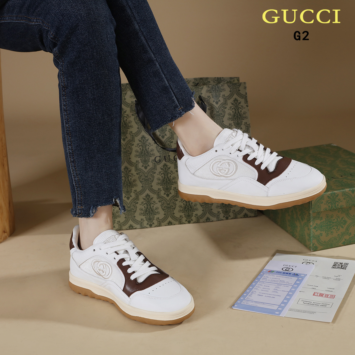 Sepatu Gucci Sneakers Shoes G2 Semi Premium (Kode: GUC1073) - TasKW.com