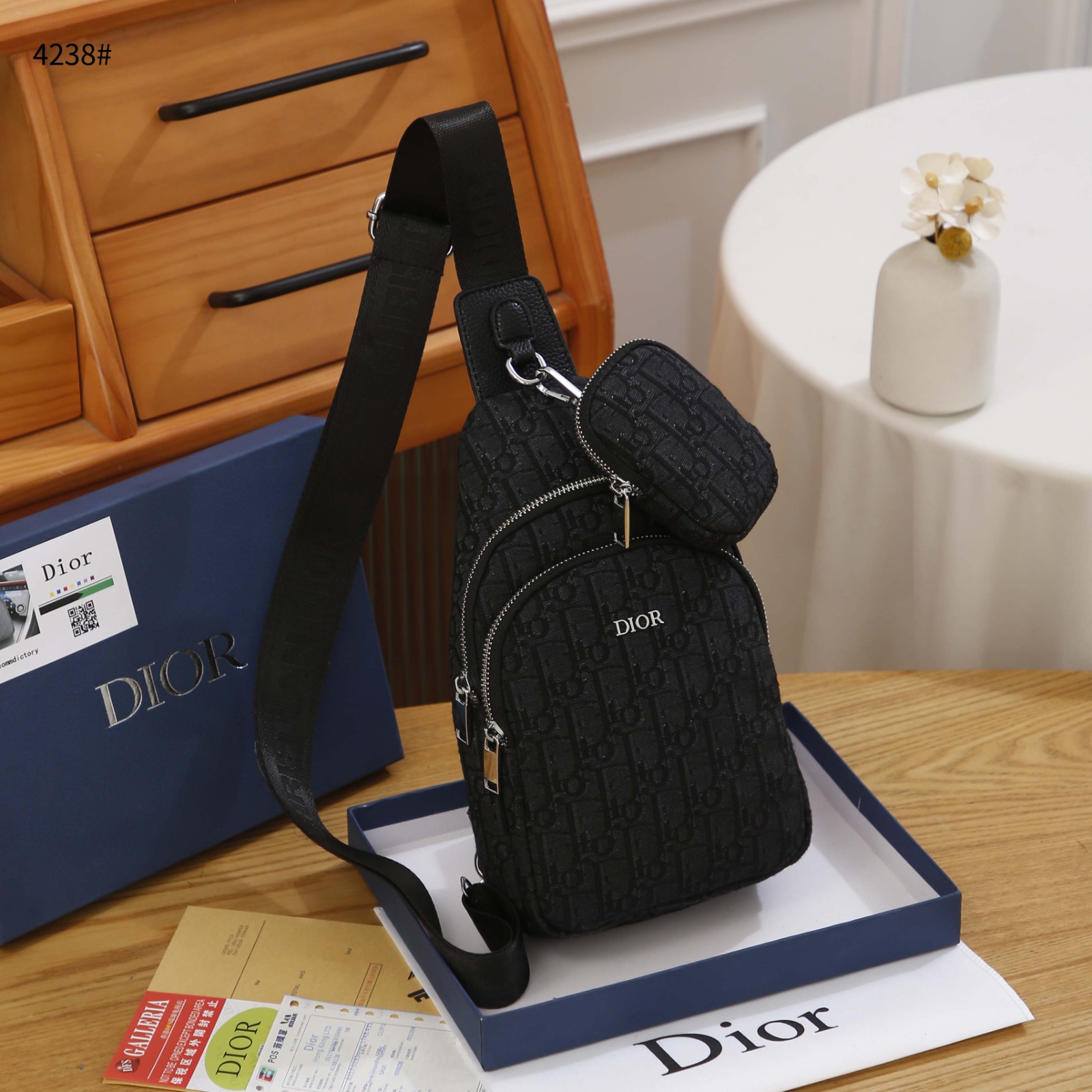 Tas Dior 4238 Waist Bag With Pouch Unisex in Oblique Jacquard Semi ...