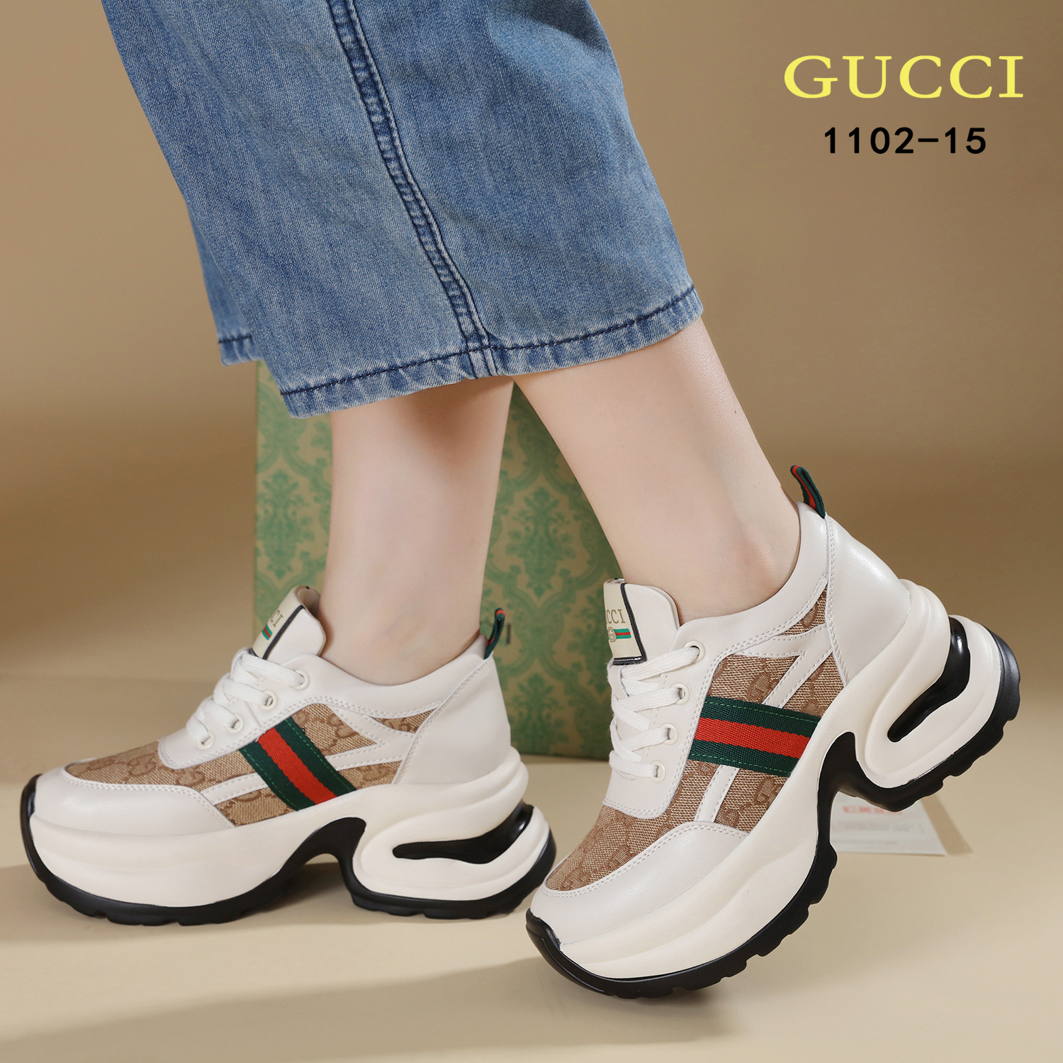 Sepatu Gucci Sneakers Shoes 1102-15 Semi Premium (Kode: SGC004) - TasKW.com