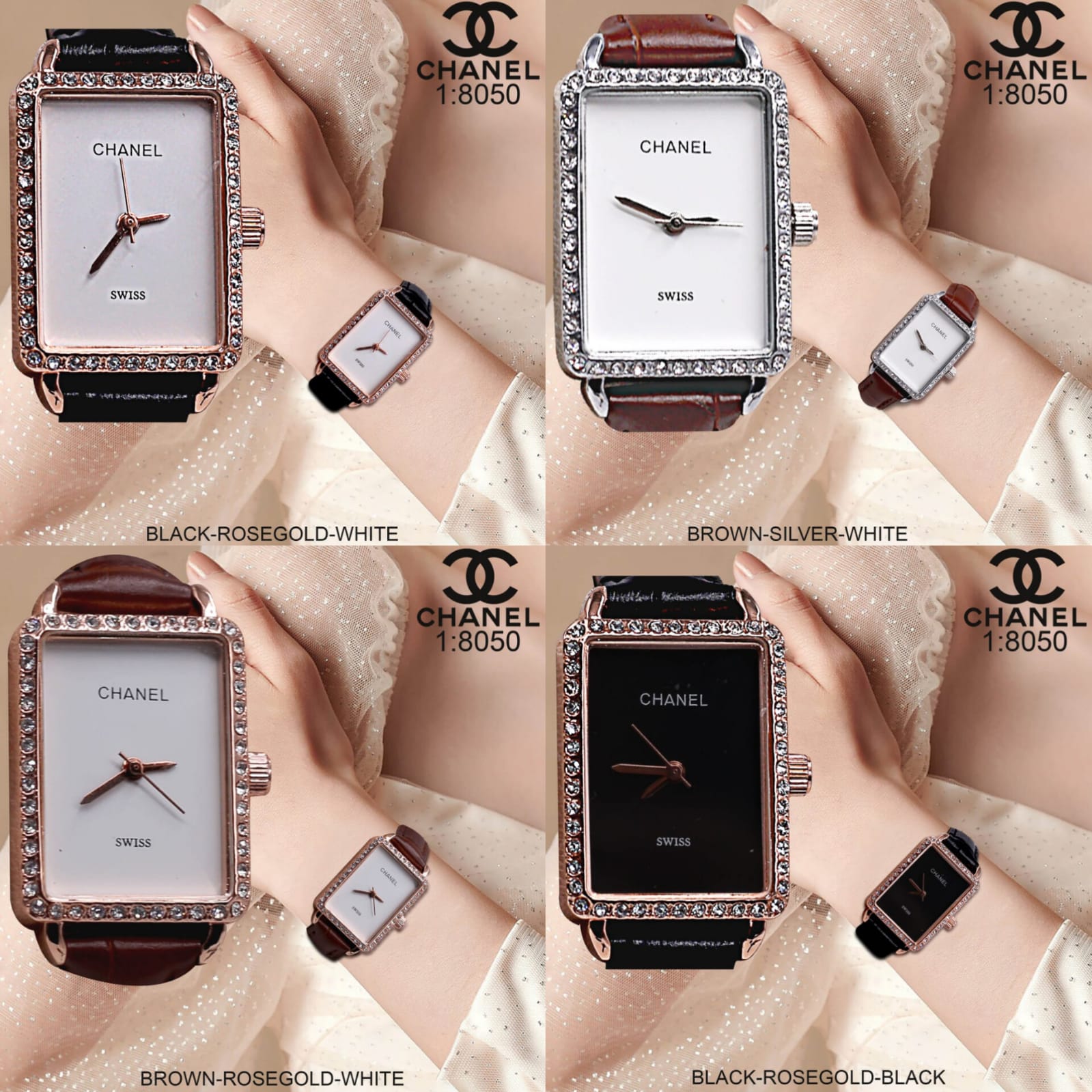 Jam Tangan Chanel Kulit 8050 Super (Kode: JMT267) - TasKW.com